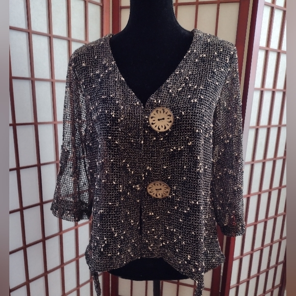 Nina Leonard | Tops | Unique Mesh Nina Leonard Overshirt | Poshmark